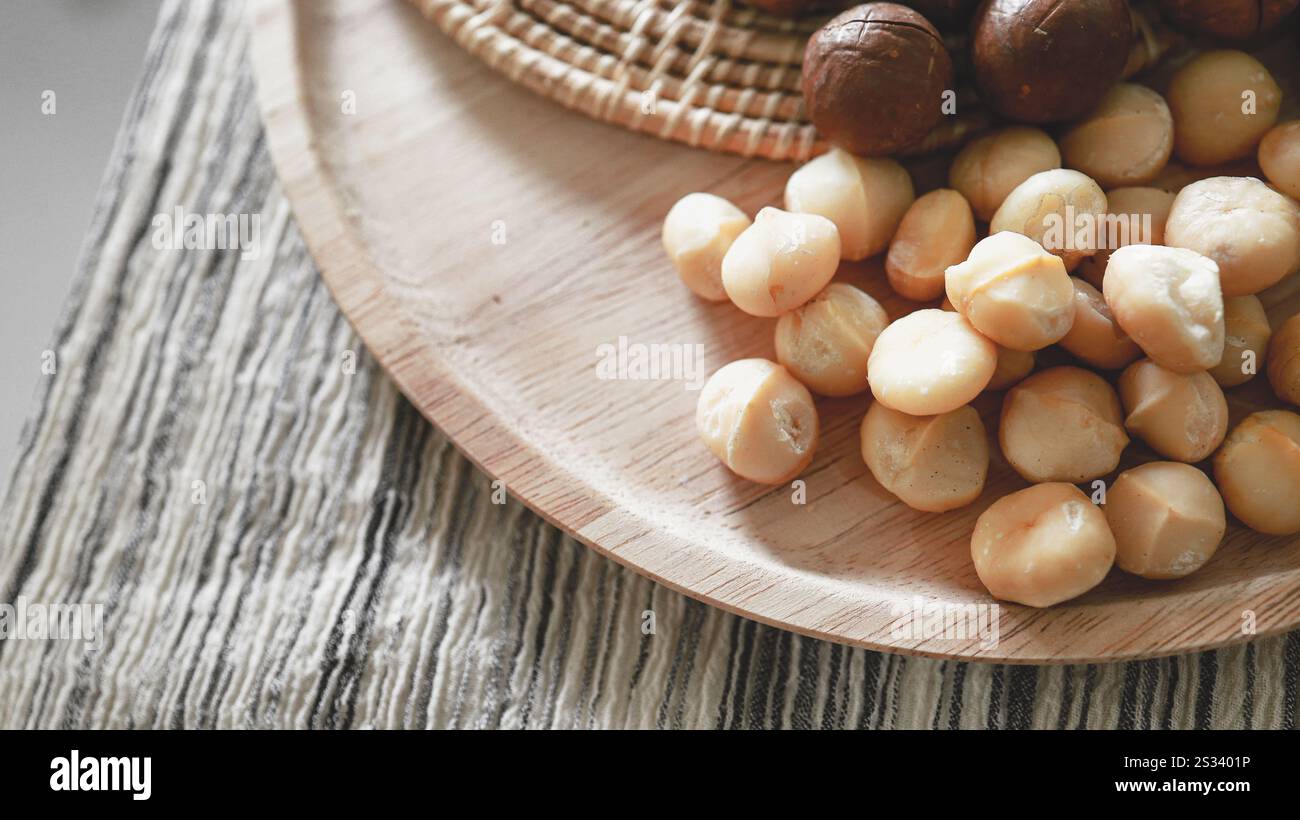 Organic Macadamia nut. macadamia nuts are cracked and baked to taste ...