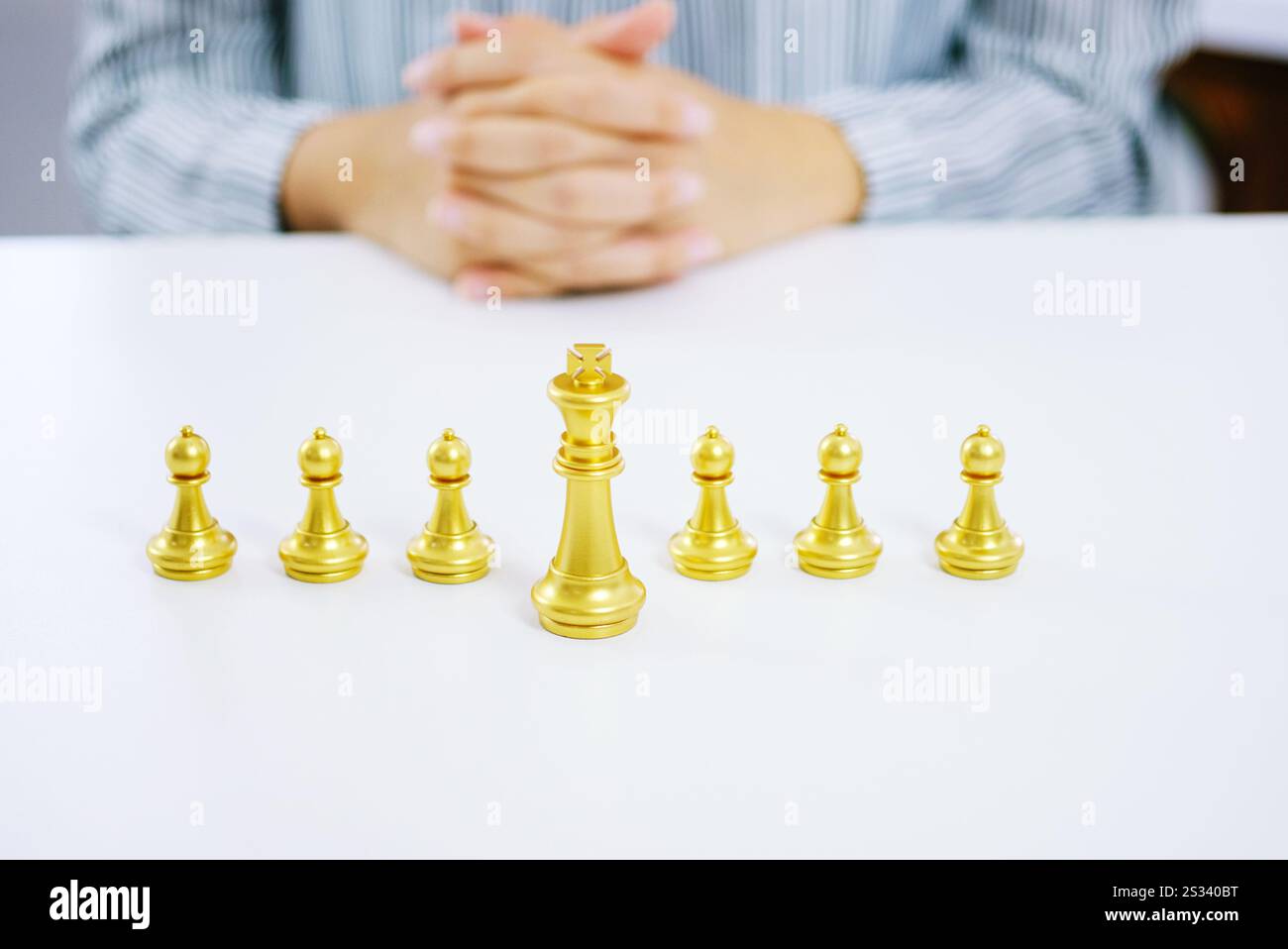 Human resources concept career management with clasped hands planning ...