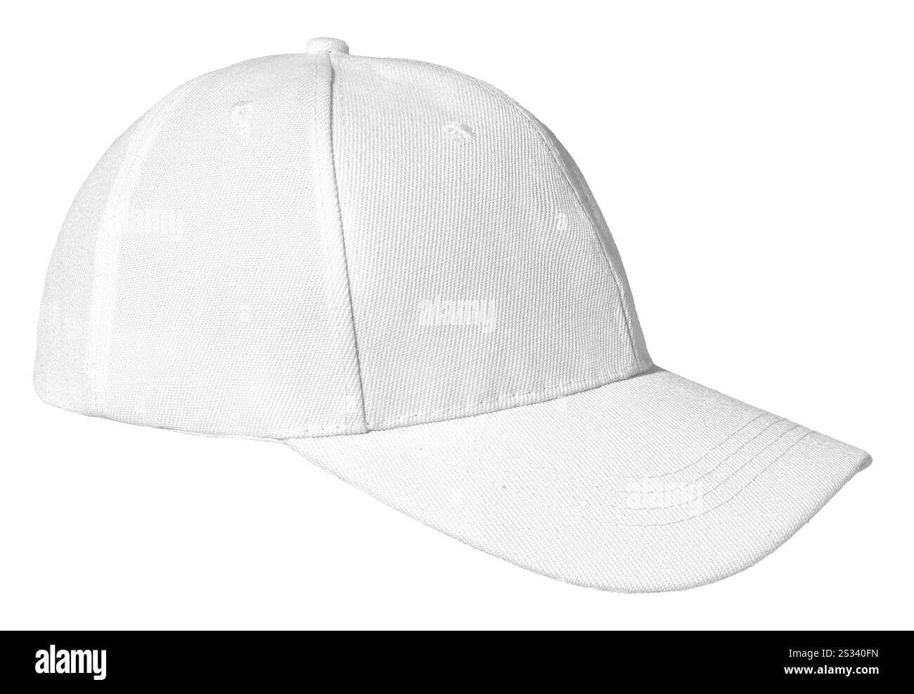 profile view of Blank white baseball cap isolated on white background ...