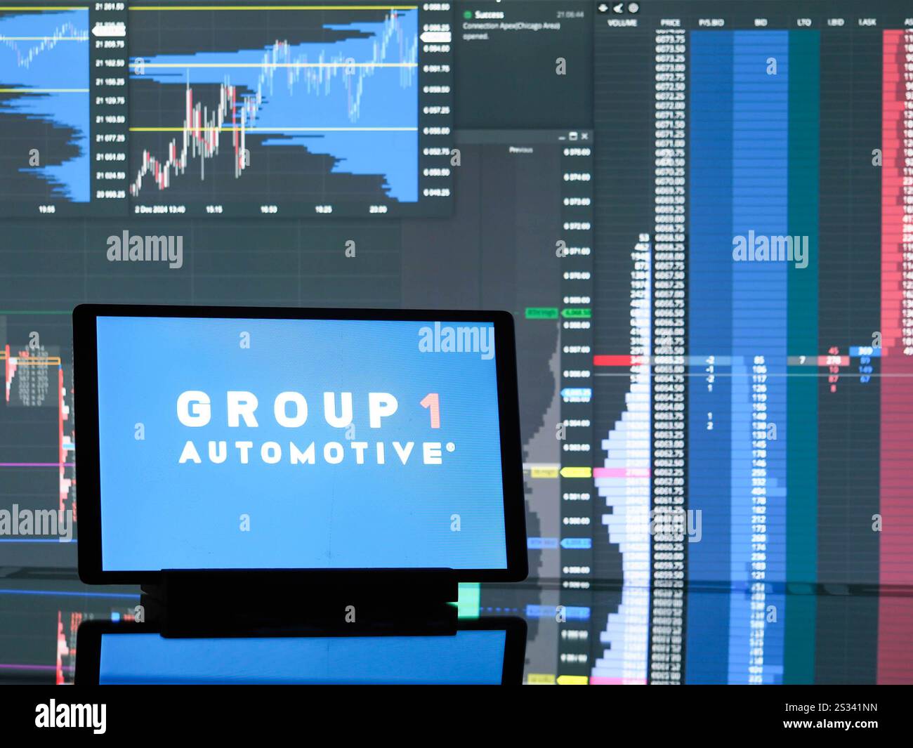 In this photo illustration, the Group 1 Automotive, Inc. logo seen ...