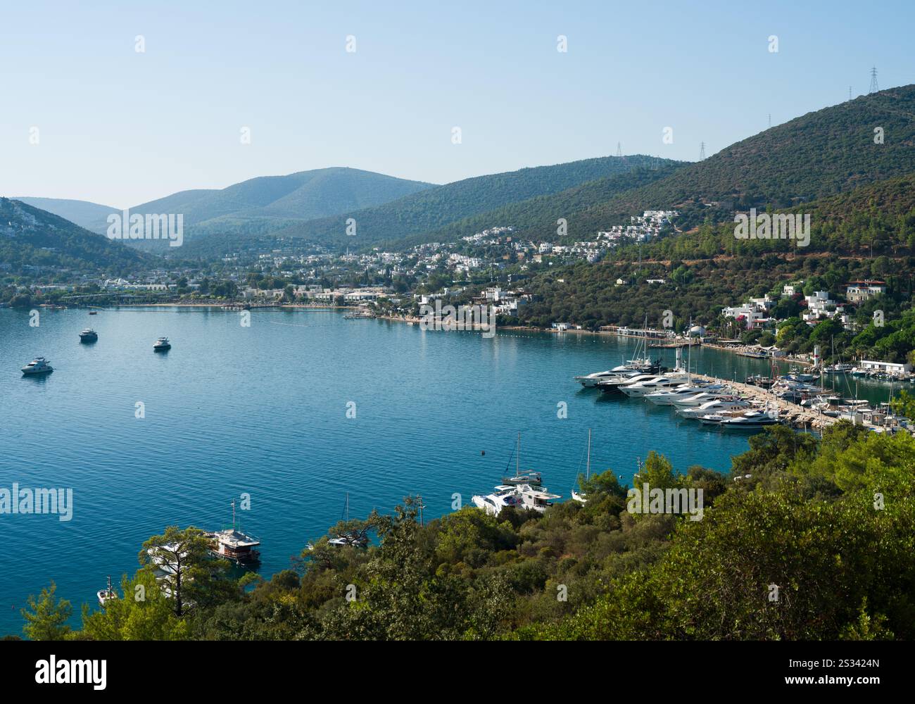 Beautiful Torba bay. A quiet tourist beach on the Bodrum peninsula ...