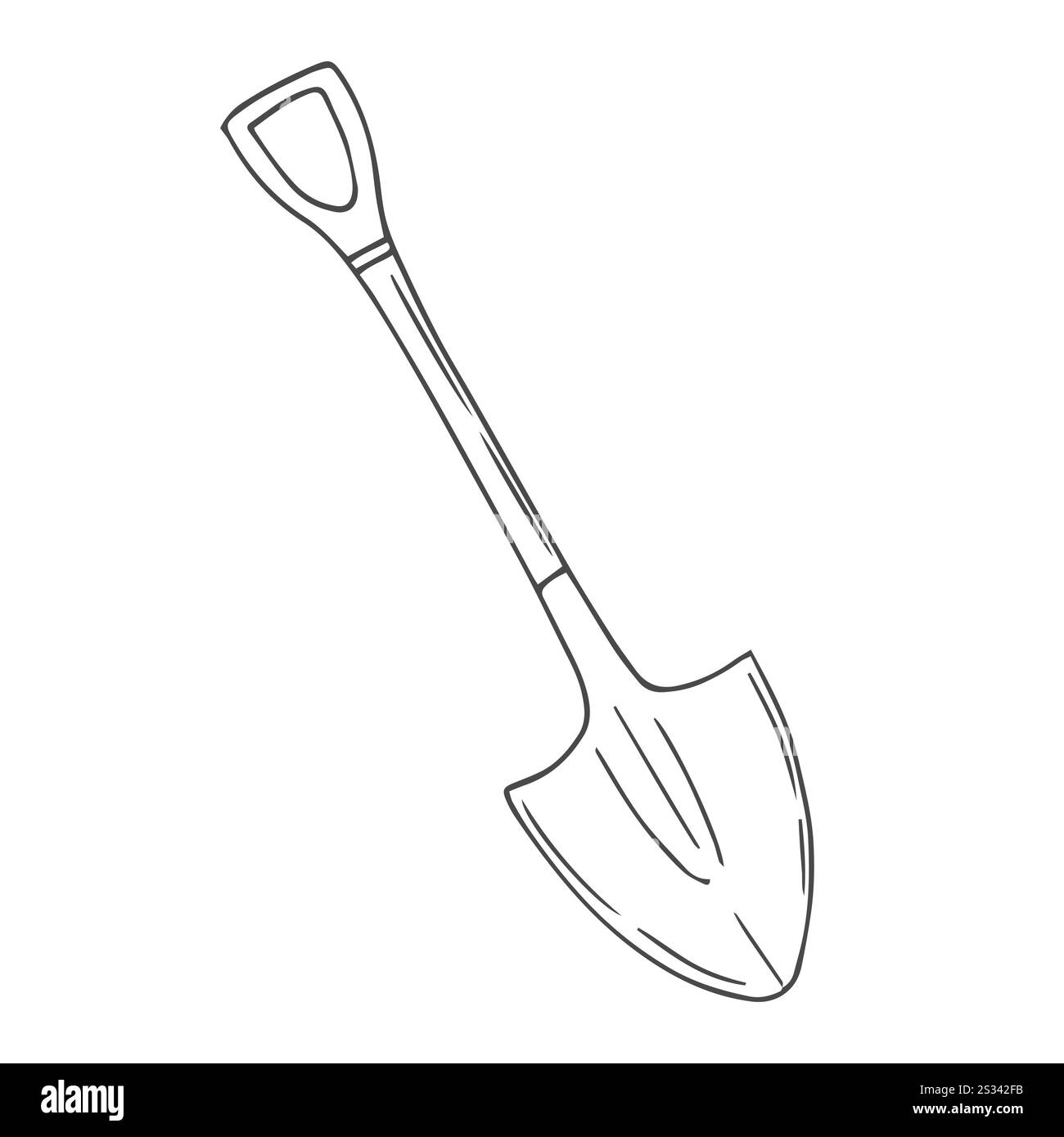 Vector hand drawn Shovel outline doodle icon. Shovel sketch ...