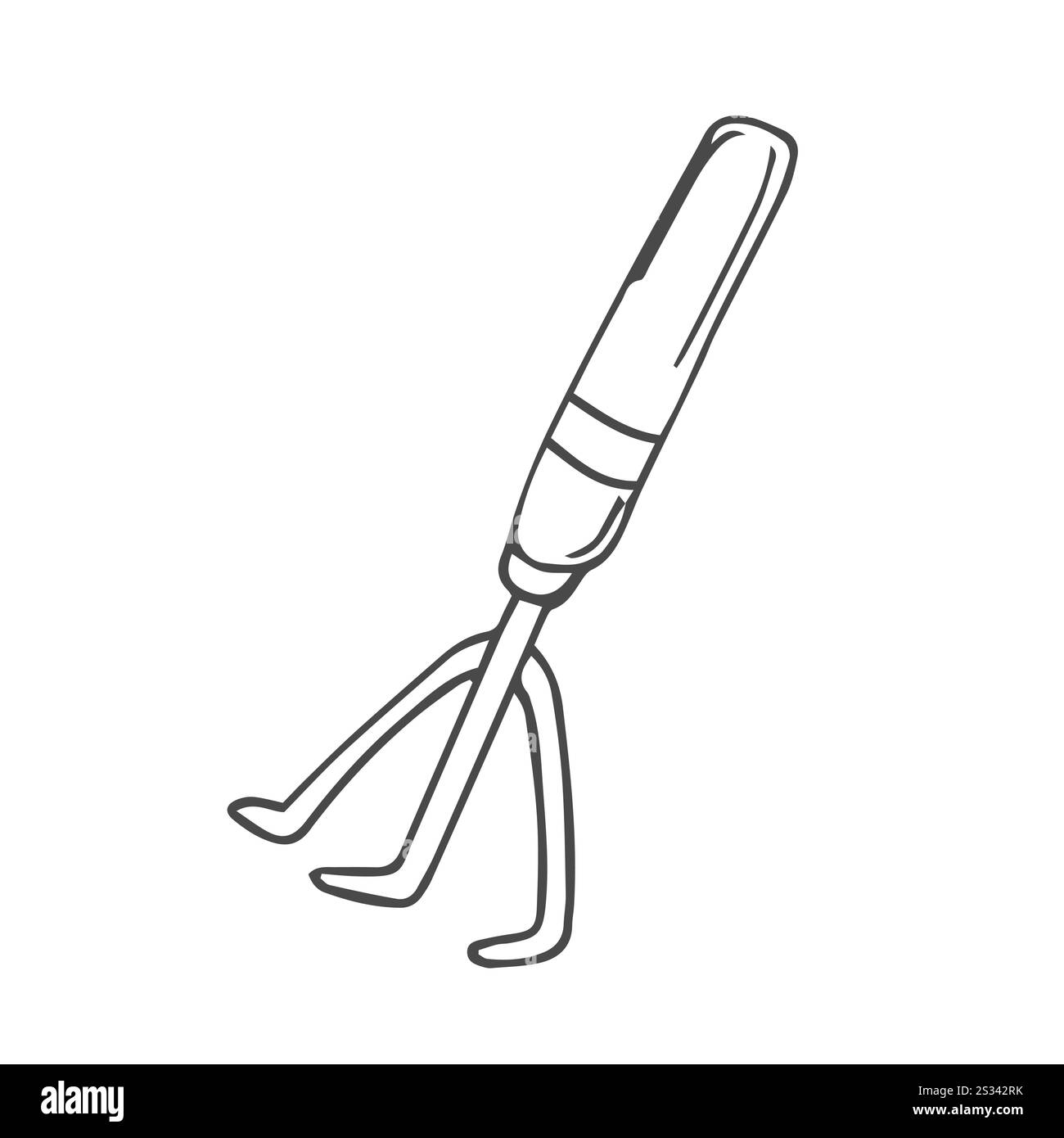 Garden rake isolated on white background.Gardening and hobby concept ...