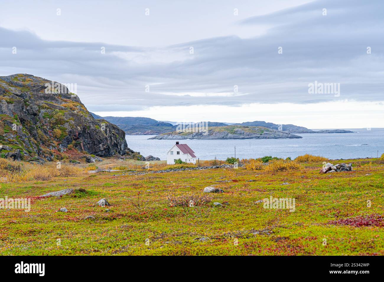 Norway, Finnmark, Grense Jakobselv, Russian border, Barents Sea Stock ...