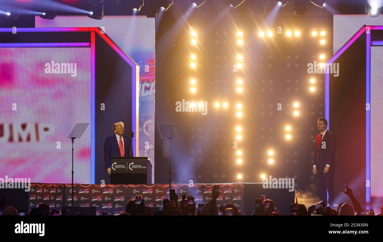 President Elect Donald Trump at AmericaFest in Phoenix, Arizona on ...