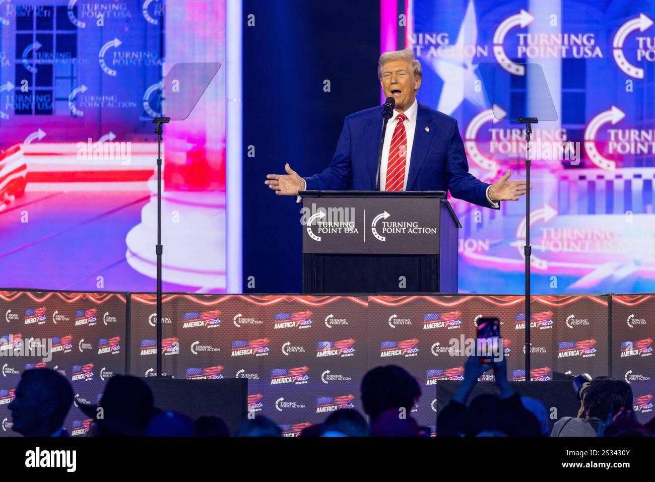 President-Elect Donald Trump at AmericaFest in Phoenix, Arizona on ...