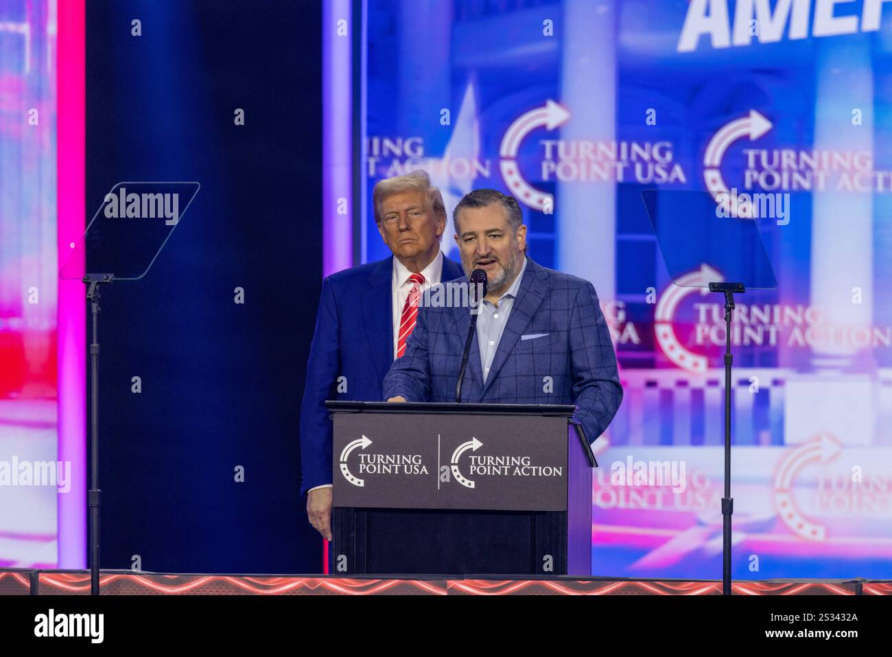 President Elect Donald Trump and Texas Senator Ted Cruz at AmericaFest ...
