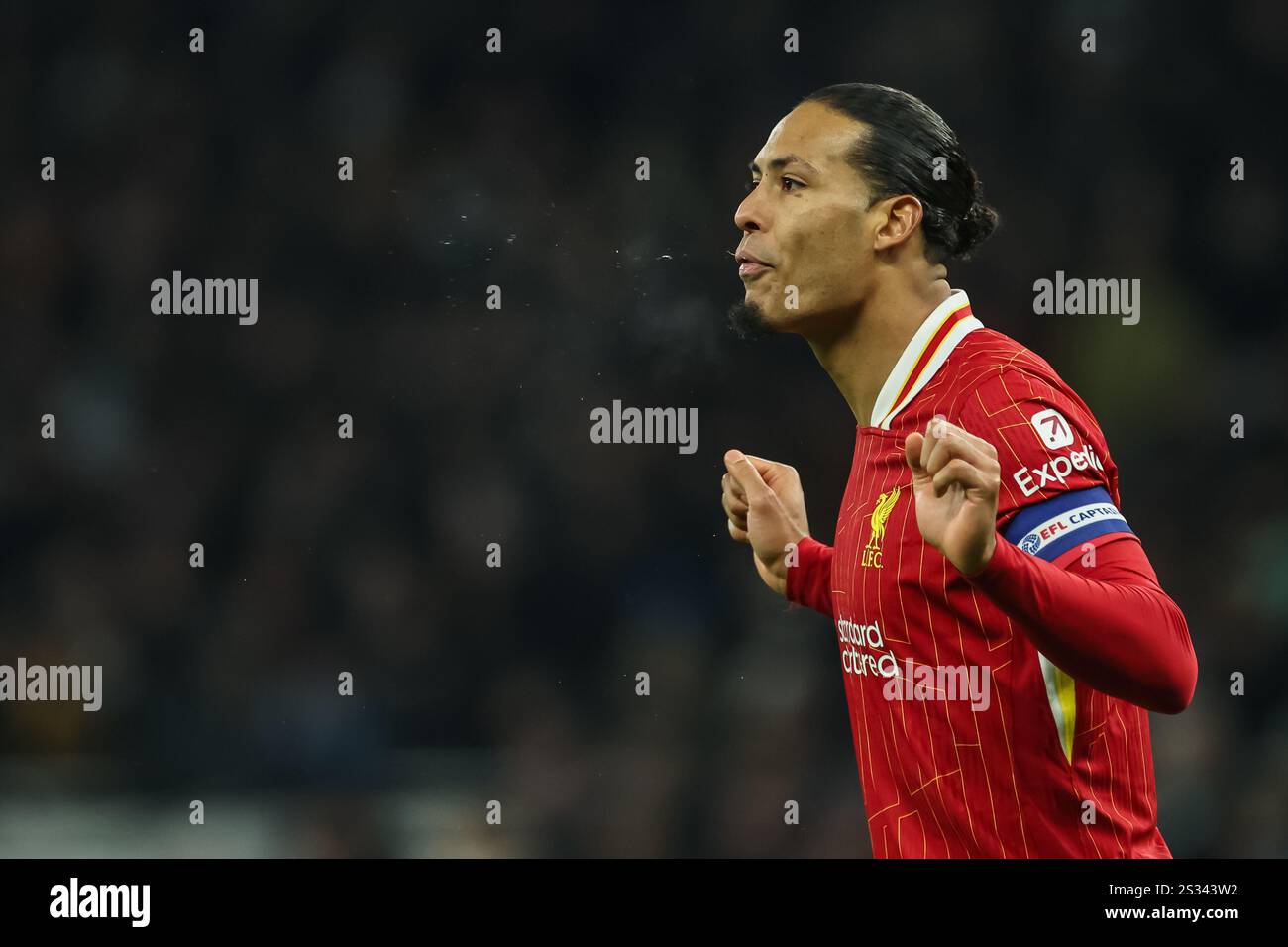 Virgil van Dijk of Liverpool during the Carabao Cup Semi-Finals First ...
