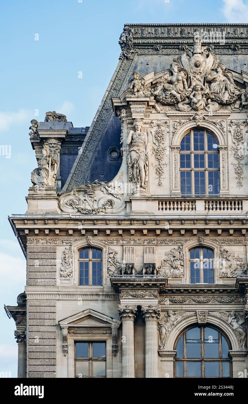 Close-up of the Louvre facade in Paris Stock Photo - Alamy