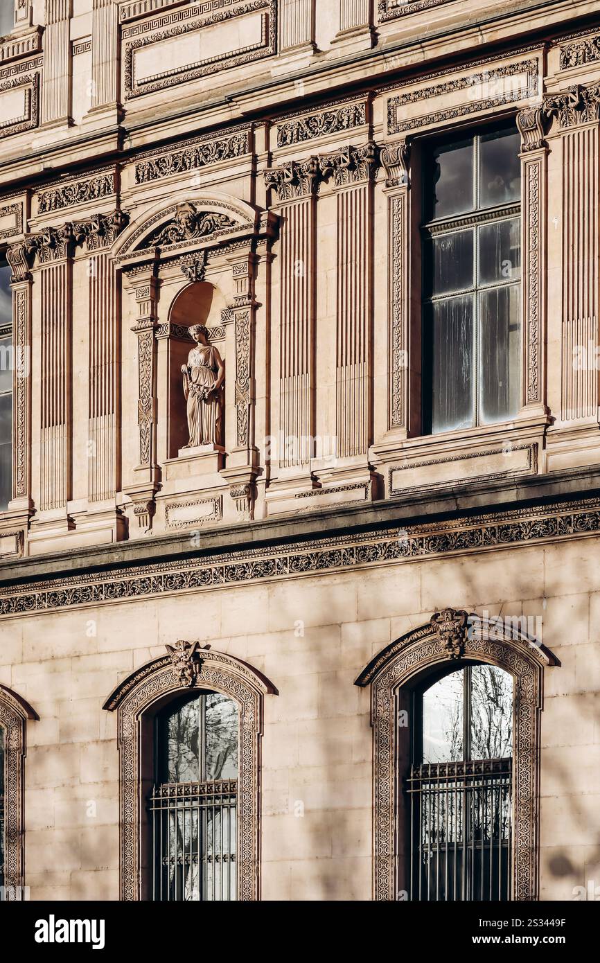 Close-up of the Louvre facade in Paris Stock Photo - Alamy