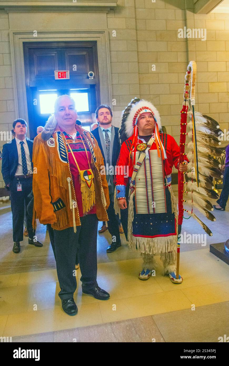 Washington DC, 8 January 2025 USA: Tribal elders wait to view he Coffin ...