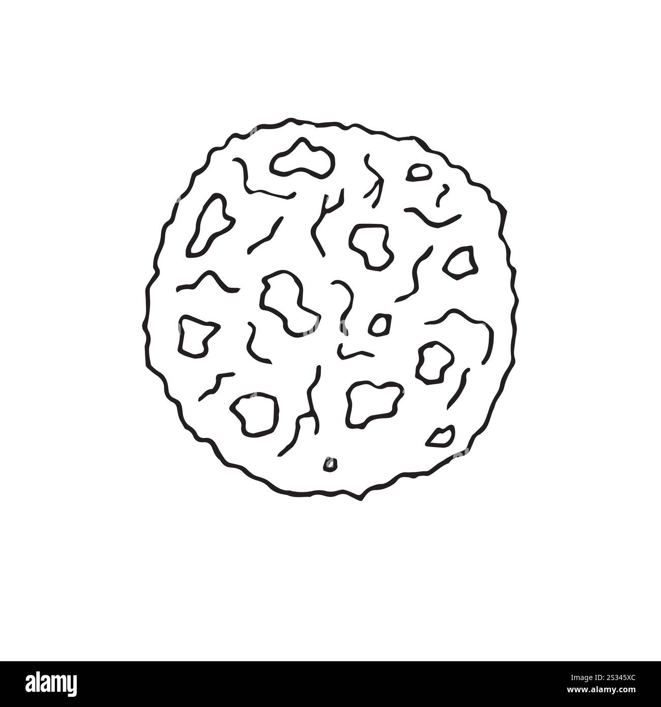 Vector hand drawn sketch doodle outline cookie isolated on white ...
