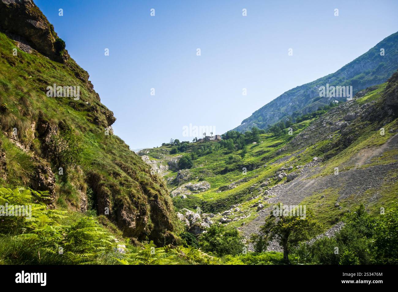 Bulnes village in Picos de Europa, Asturias, Spain Stock Photo - Alamy