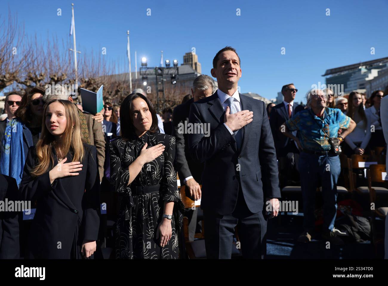 Mayor-elect Daniel Lurie and his wife Becca Prowda during festivities ...