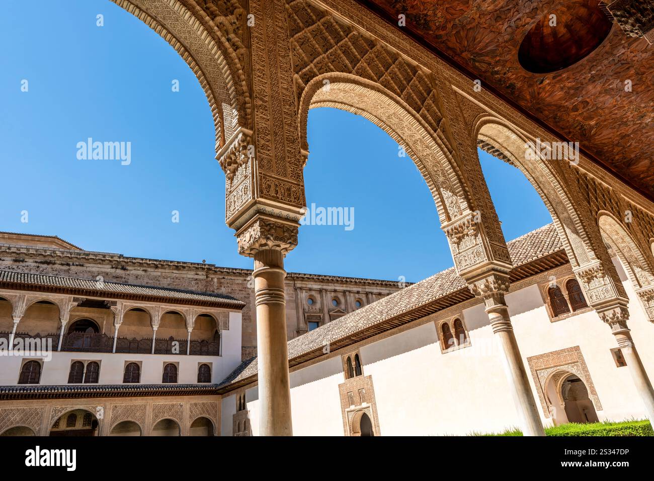 The Grand Arches of Alhambra's Comares Palace Leading to the Court of ...