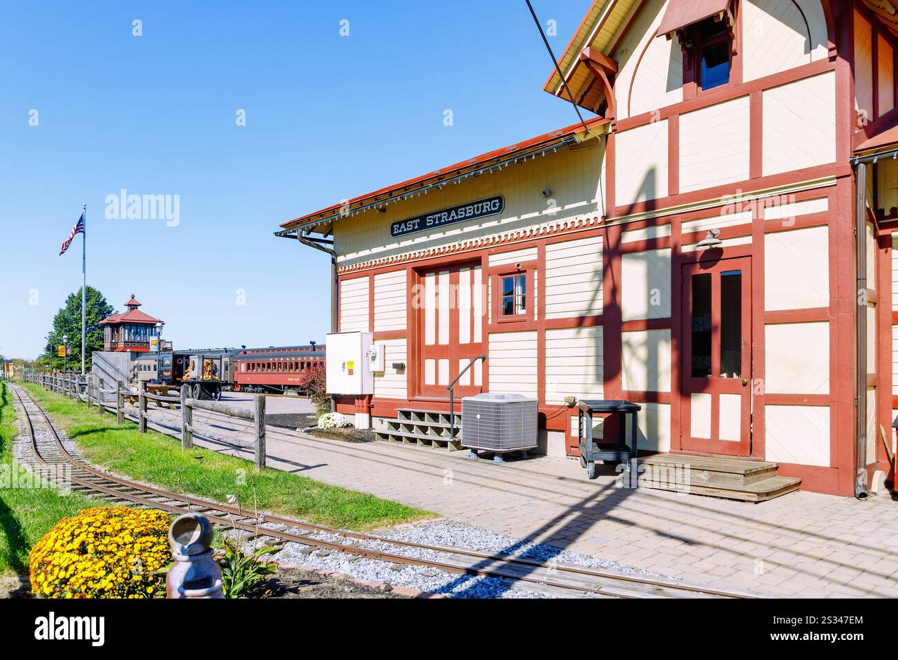 Historic East Strasburg Station of the Strasburg Railroad in Strasburg ...