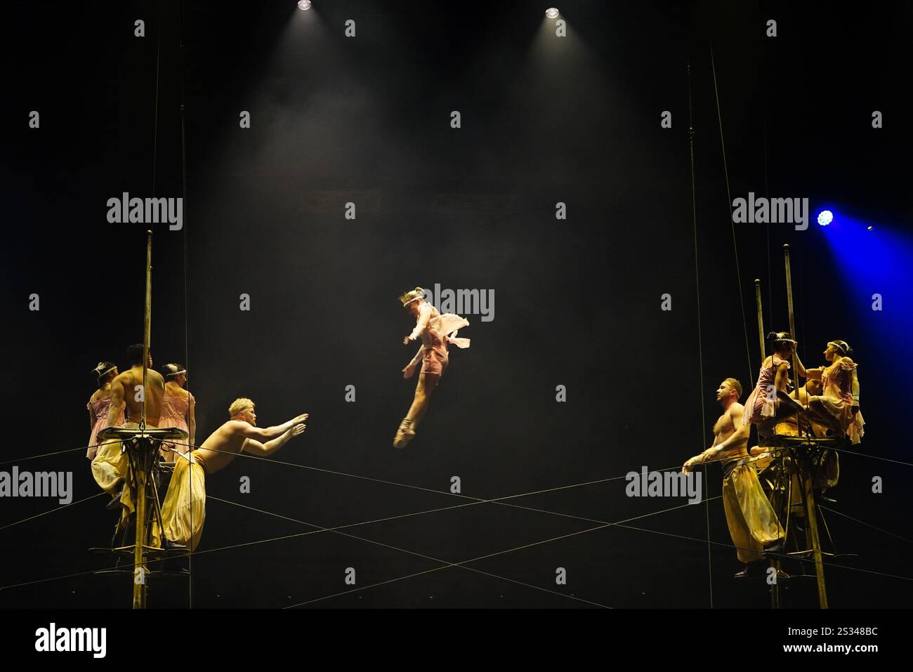 Performers during a dress rehearsal for the Cirque du Soleil production ...