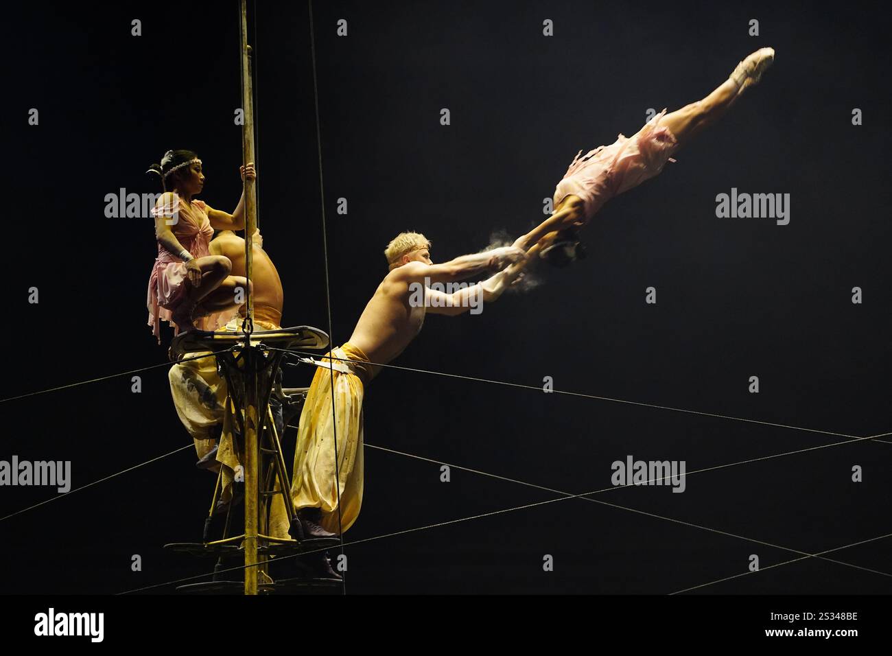 Performers during a dress rehearsal for the Cirque du Soleil production ...