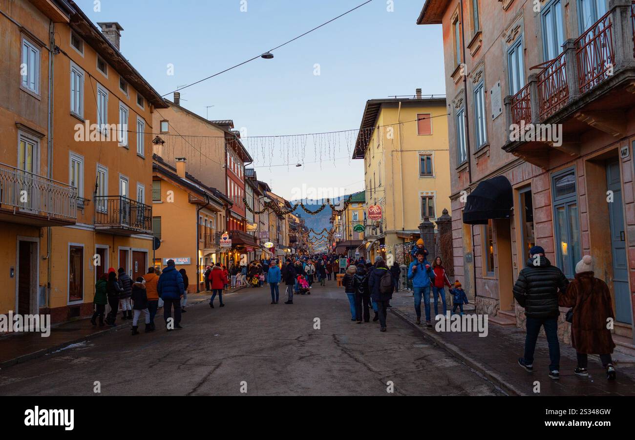 Asiago, Italy, December 28 2024 - Christmas market in the mountains of ...