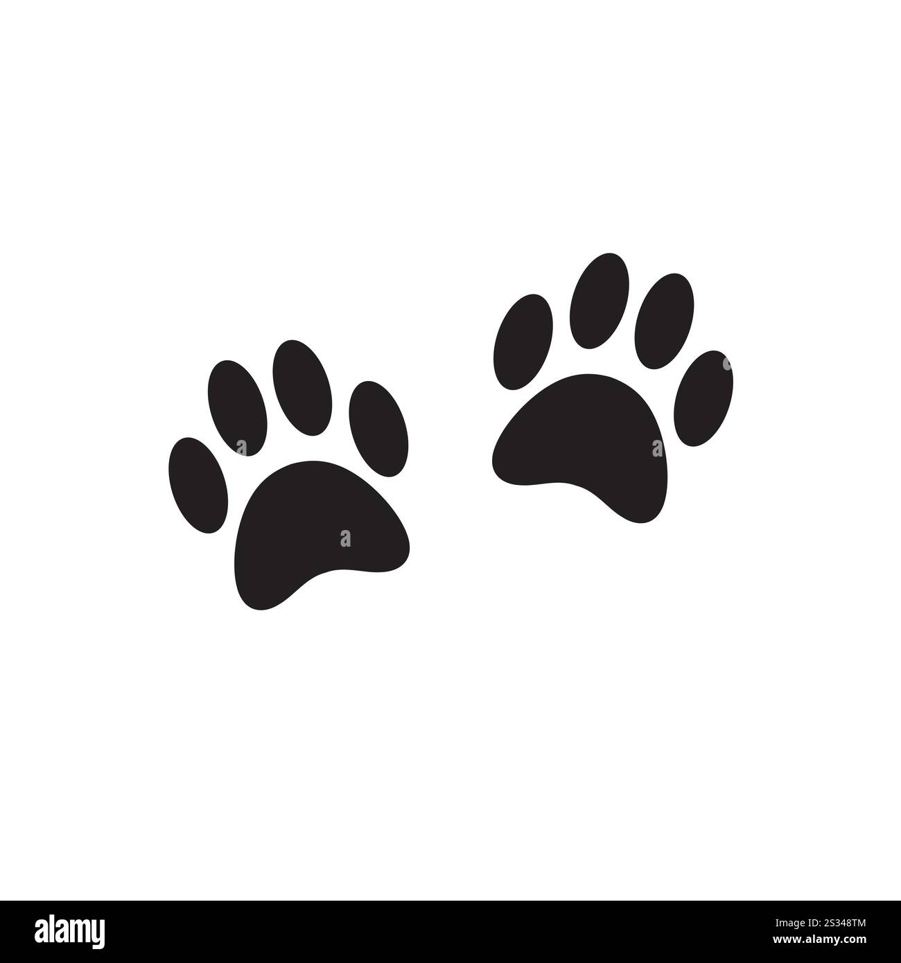Vector flat dog cat paw foot print isolated on white background Stock ...