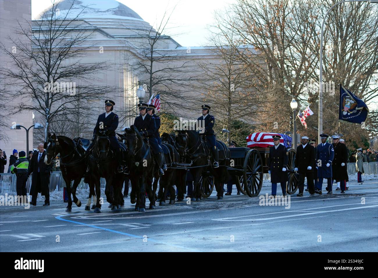 The casket containing the remains of former President Jimmy Carter ...