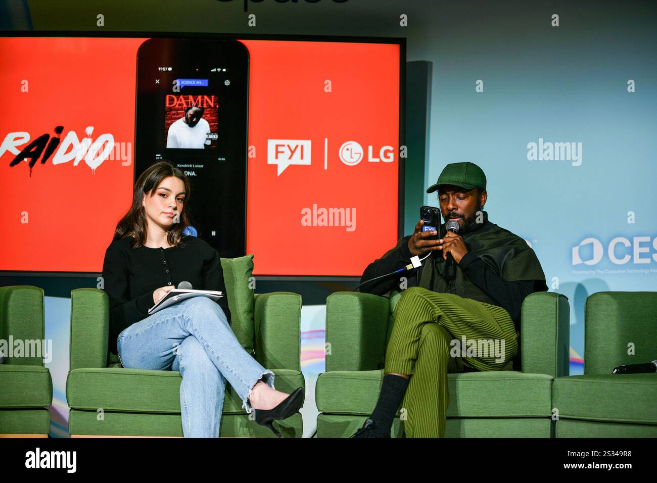LAS VEGAS, Nevada - Jules Terpak, will.i.am Speaking at The Future of A RAIDIO: during CES 2025 ...