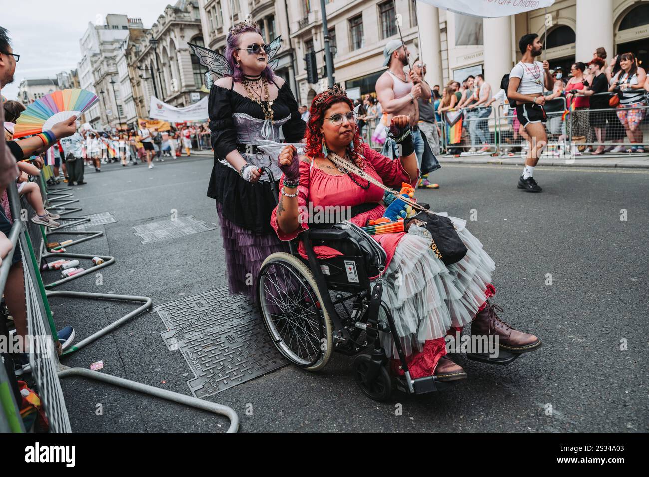 Colourful and inclusive pride parade with diverse participants in ...