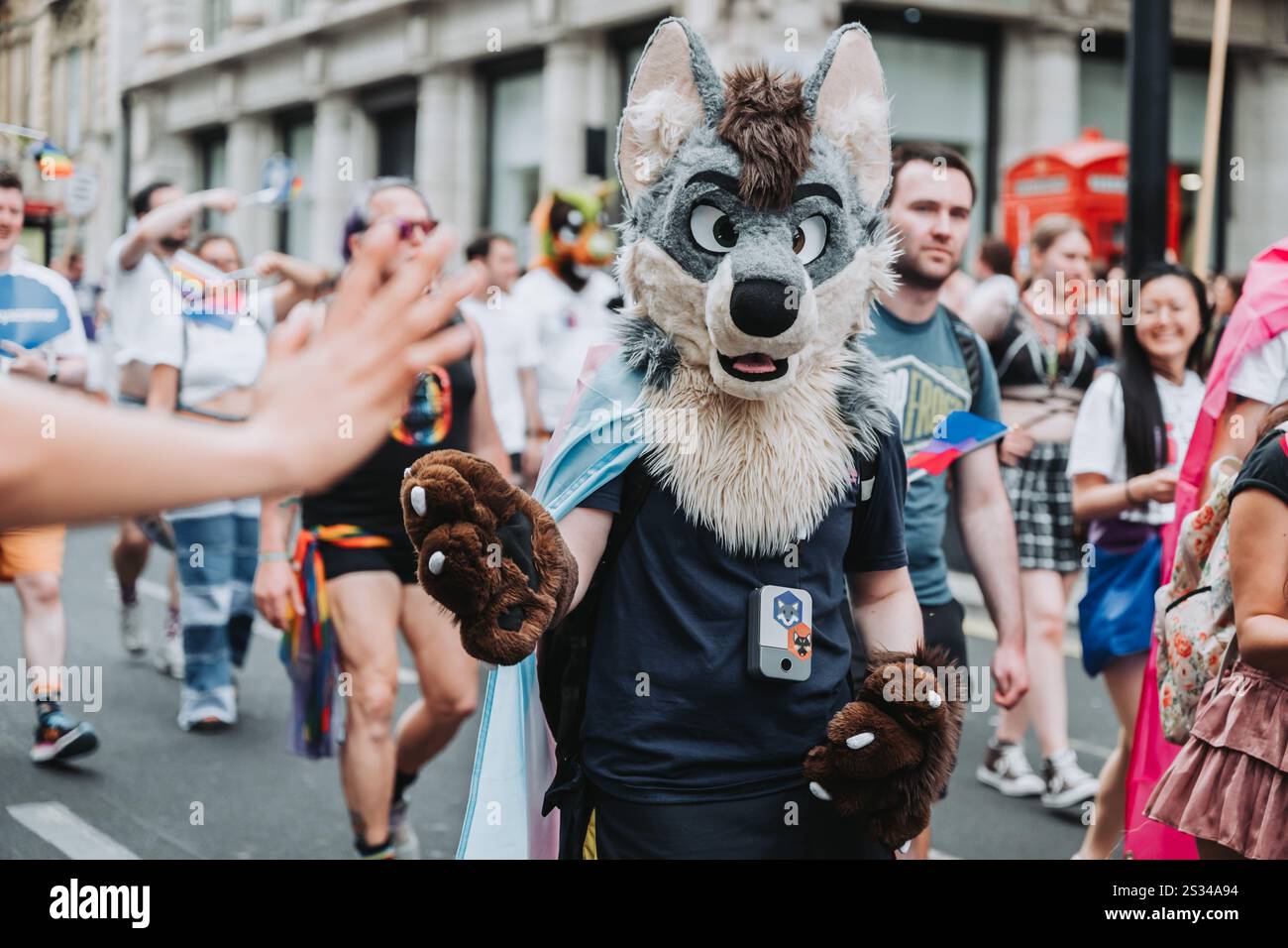 Furry Participant in a Vibrant Parade Celebration with Colourful ...
