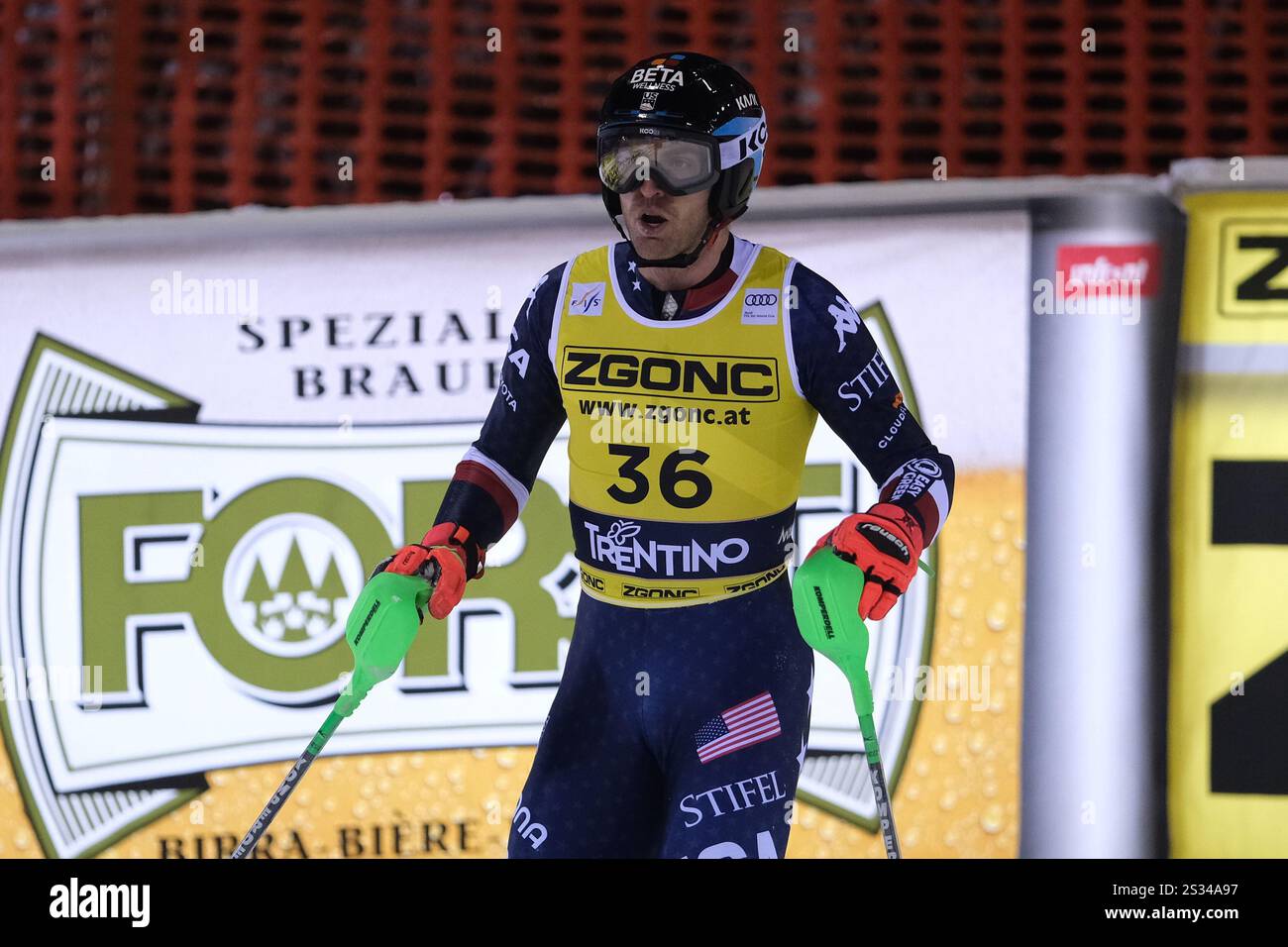 Madonna Di Campiglio, Italy. 08th Jan, 2025. Benjamin Ritchie of United ...