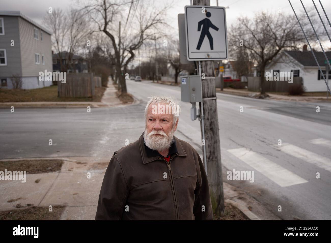Halifax, Canada. 08th Jan, 2025. Crosswalk safety advocate Norm Collins ...