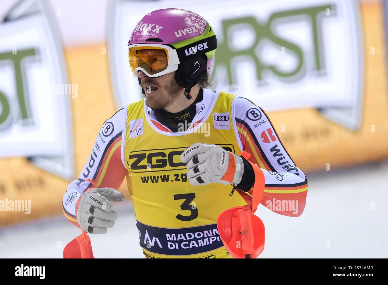 Madonna Di Campiglio, Italy. 08th Jan, 2025. Linus Strasser of Germany ...
