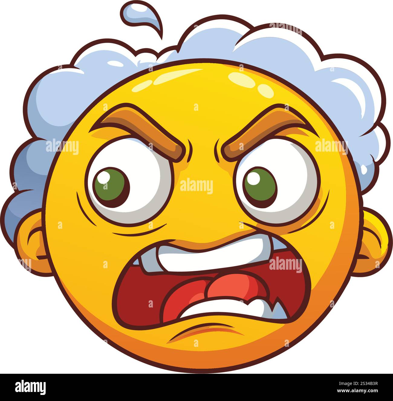 Illustration of an angry emoji face with dramatic steam effect and a ...