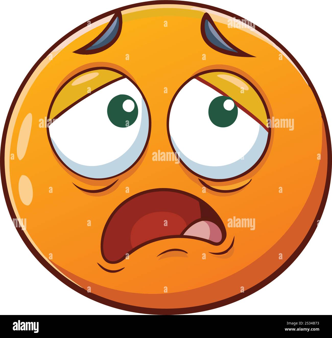 Weary cartoon emoji showcasing fatigue and exhaustion through drooping ...