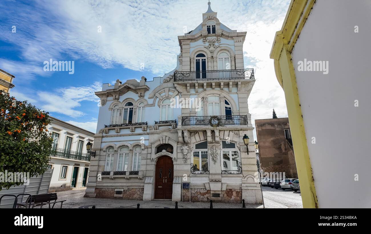 The exterior of Belmarço Palace in Faro, Portugal, showcasing its ...