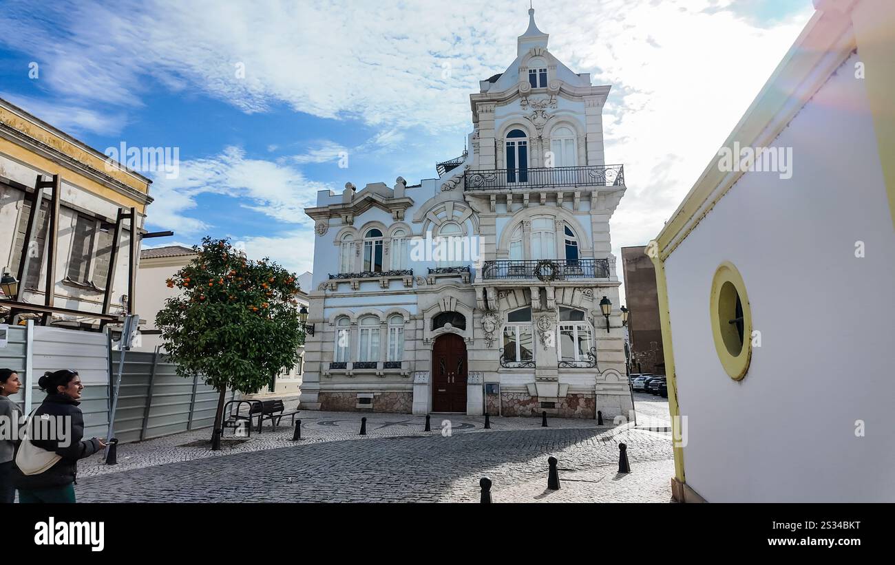 The exterior of Belmarço Palace in Faro, Portugal, showcasing its ...
