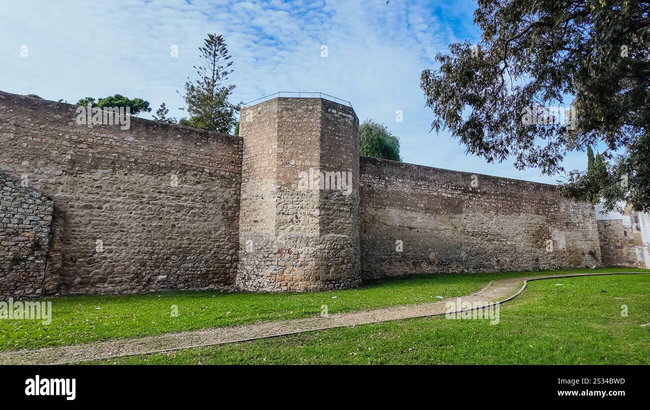 The Largo de São Francisco Defensive Wall in Faro, Portugal, showcasing ...