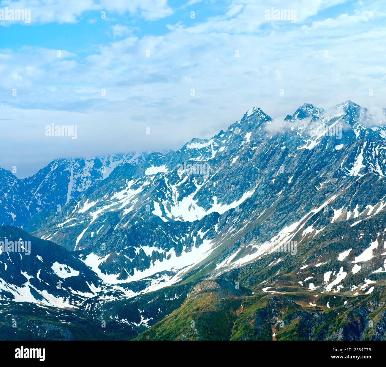 Summer (June) Alps mountain (view from Grossglockner High Alpine Road ...