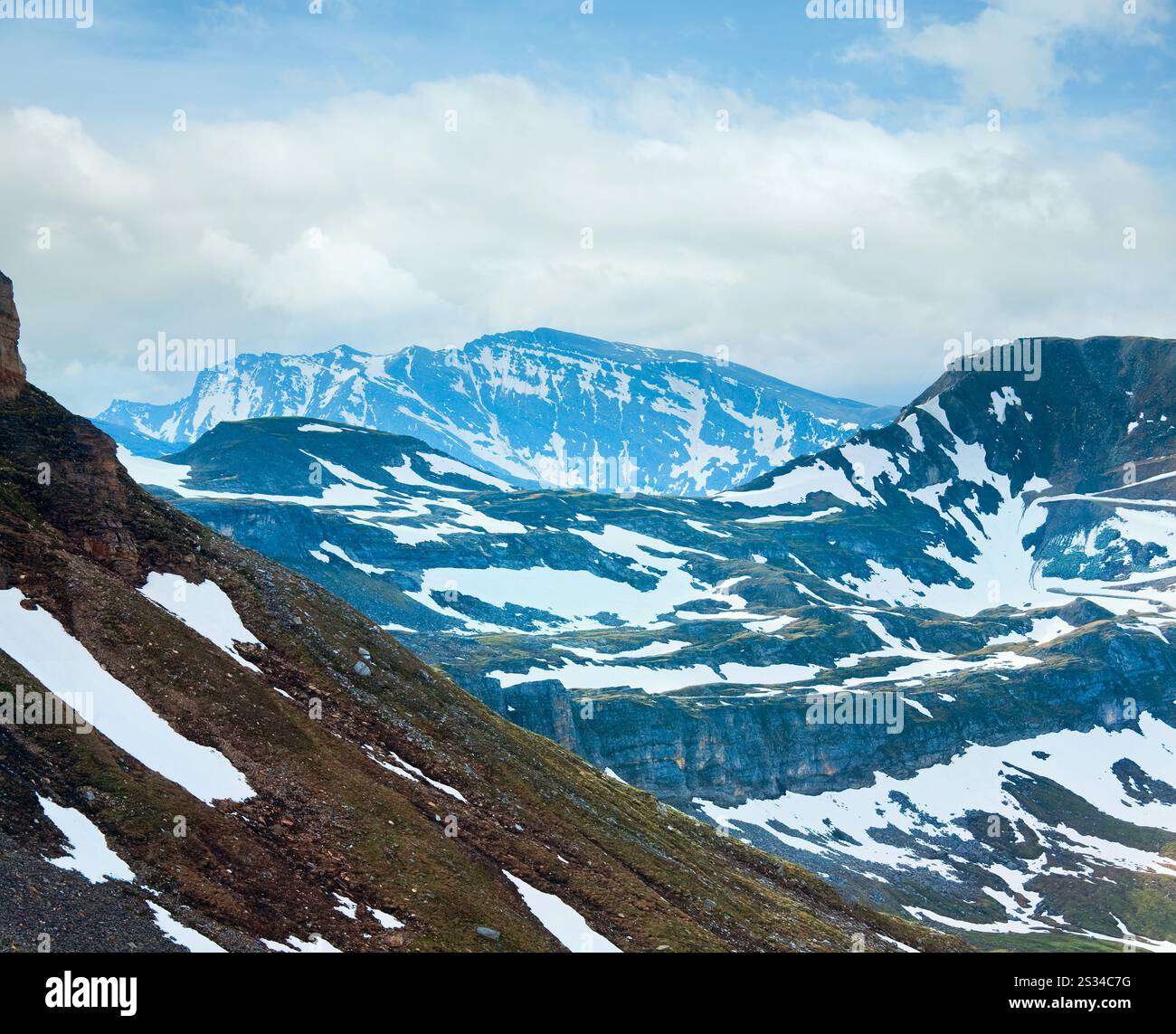Summer (June) Alps mountain (view from Grossglockner High Alpine Road ...