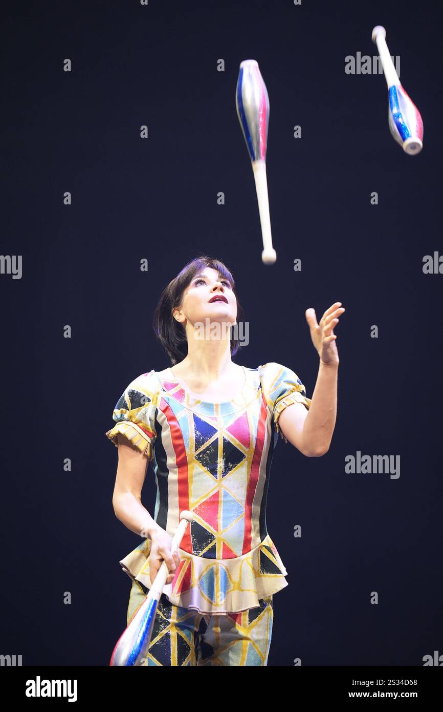 A performer during a dress rehearsal for the Cirque du Soleil ...