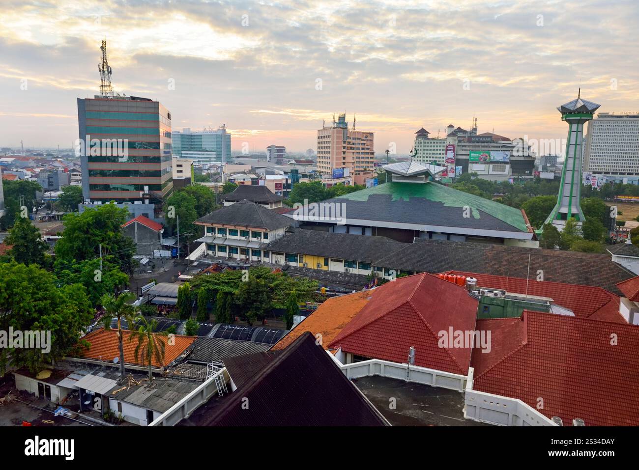 overview of Semarang from the Hotel Santika Premiere, Java island ...