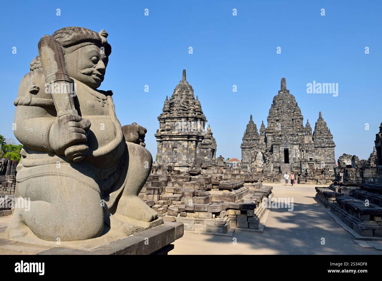 stone gate guardian (dvarapala) of Sewu Temple Compound, eighth century ...