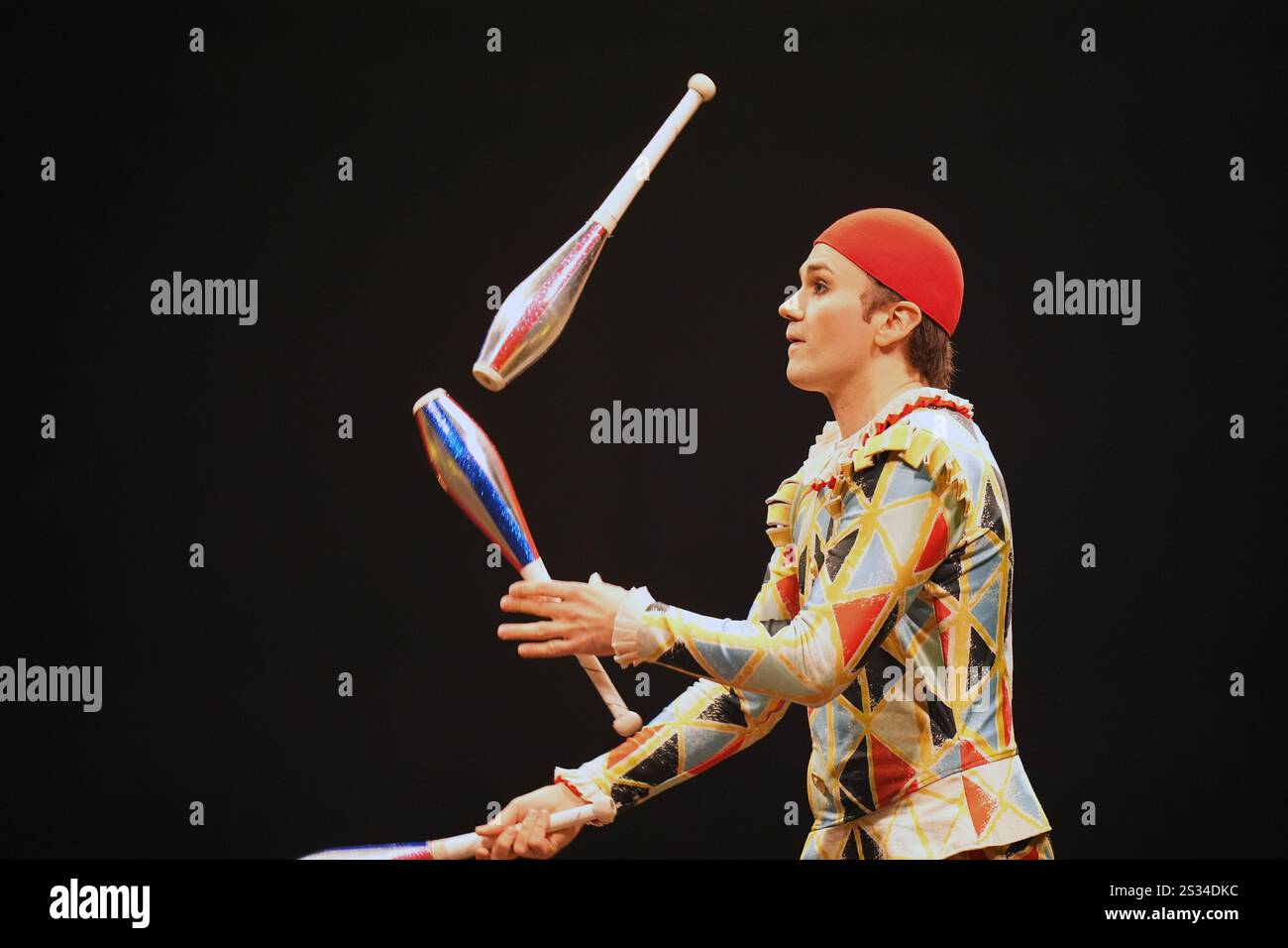 A performer during a dress rehearsal for the Cirque du Soleil ...