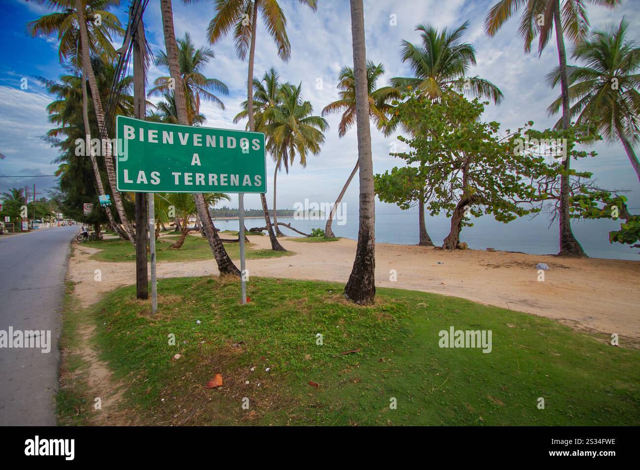 Las Terrenas welcome sign North Coast of the Dominican Republic with ...