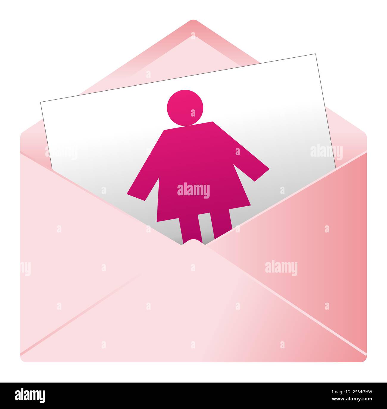 Envelope letter message woman Cut Out Stock Images & Pictures - Alamy