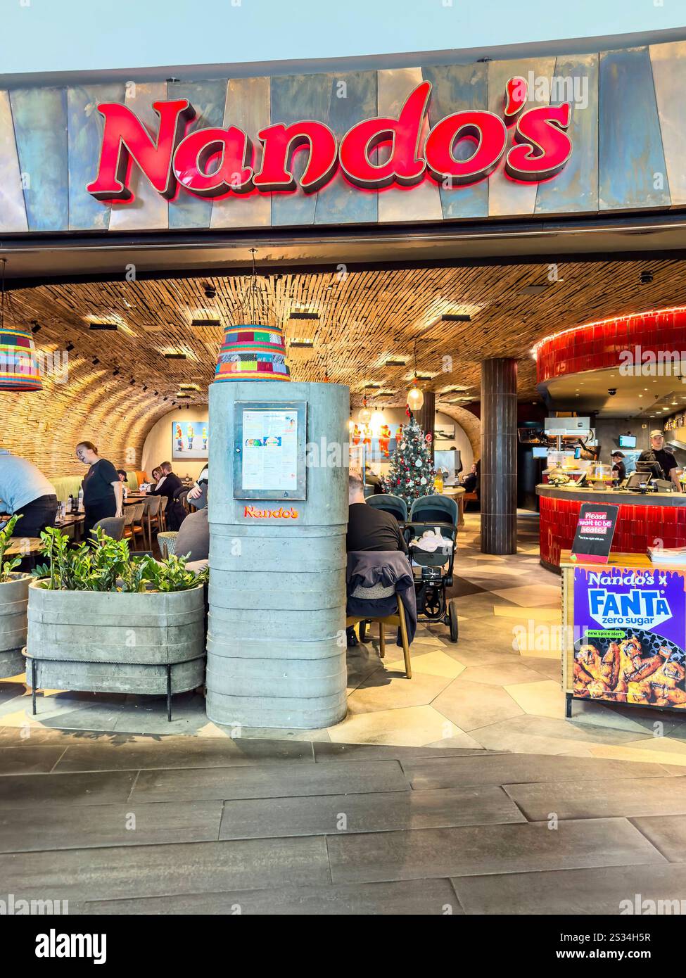 A modern Nandos fast food restaurant situated inside the M1 Leeds ...