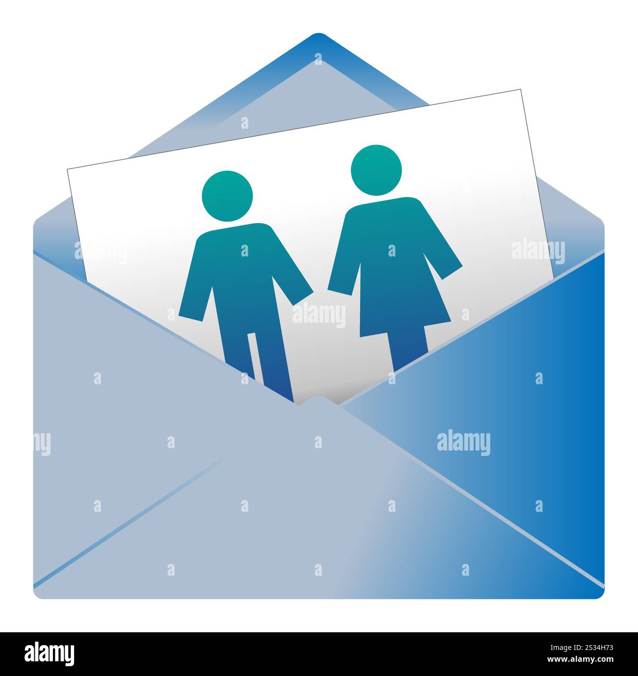 Envelope letter message woman Cut Out Stock Images & Pictures - Alamy