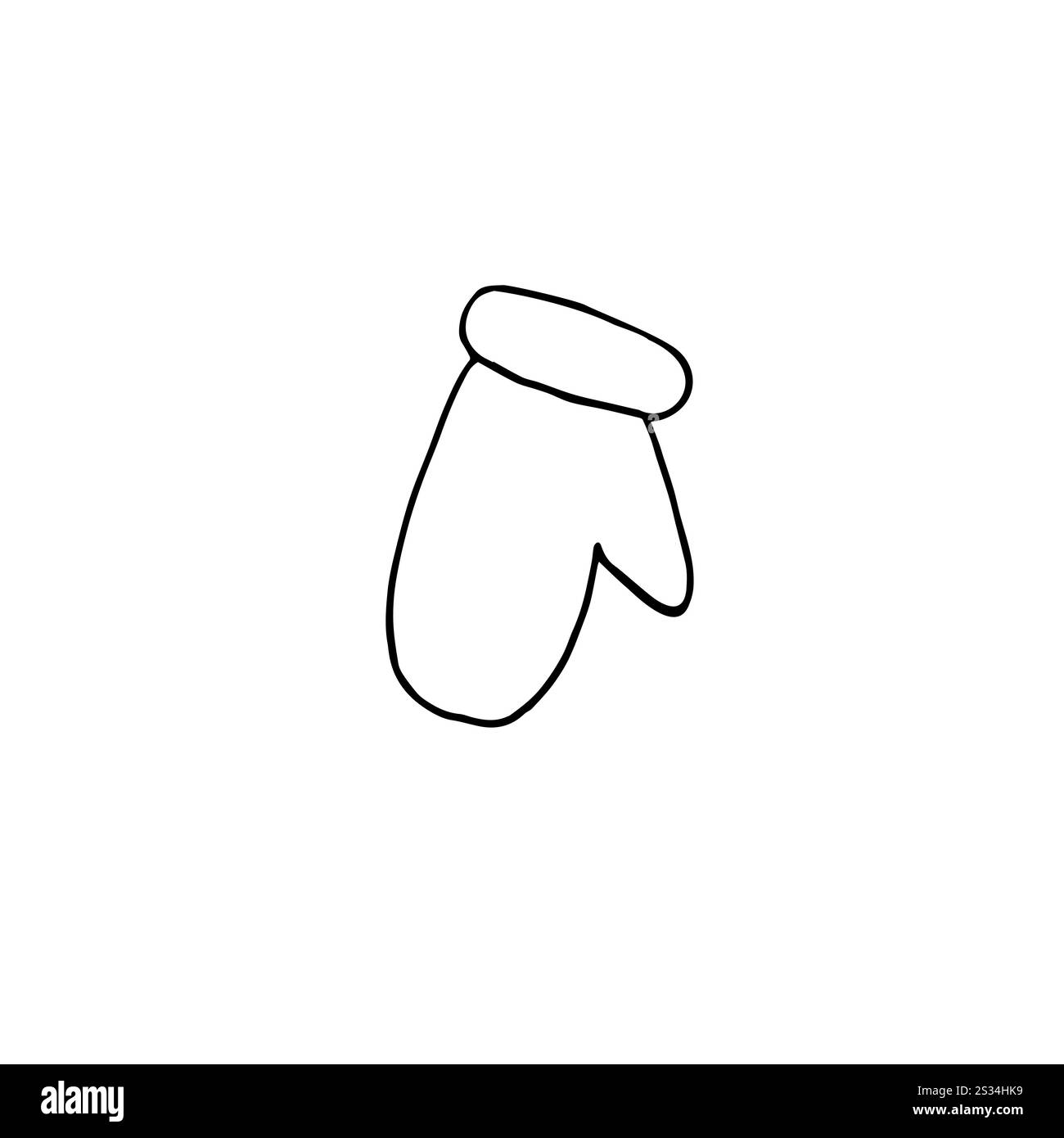Vector hand drawn doodle sketch mitten isolated on white background ...
