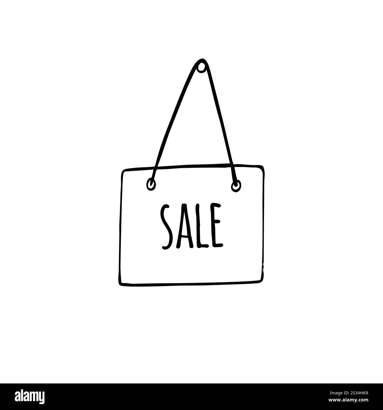 Vector hand drawn doodle sketch sale door sign isolated on white ...