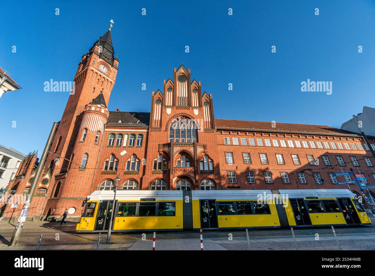 Town Hall, Brick Gothic, Streetcar, Tram, Old Town, Köpenick, Berlin ...