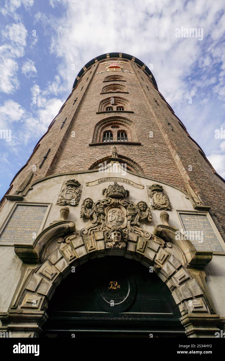 Rundetaarn, 17th century tower with observatory, planetarium, Copenhagen, Denmark Stock Photo ...